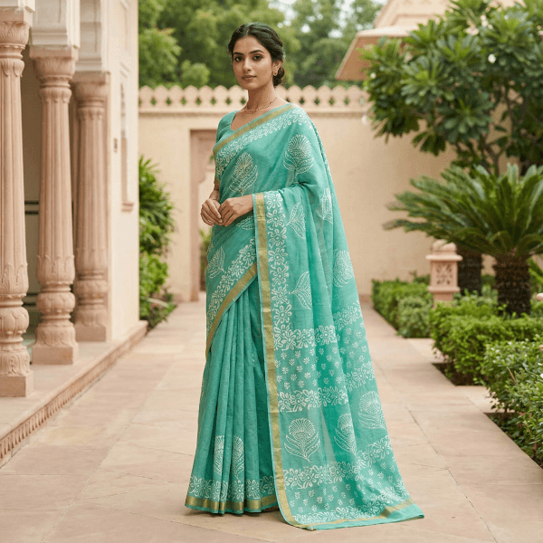 Chandri Print Batik Cotton Saree